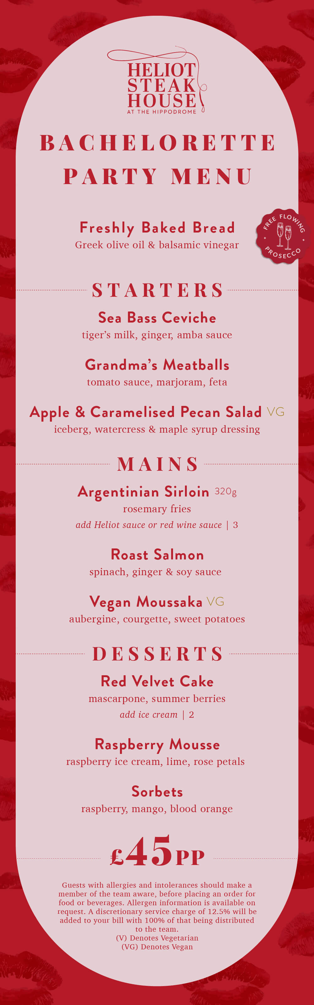 VIP Dining Menus – Hippodrome Casino